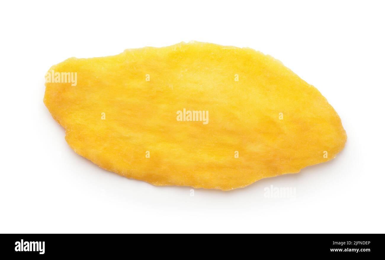 Top view of single dried mango slice isolated on white Stock Photo - Alamy