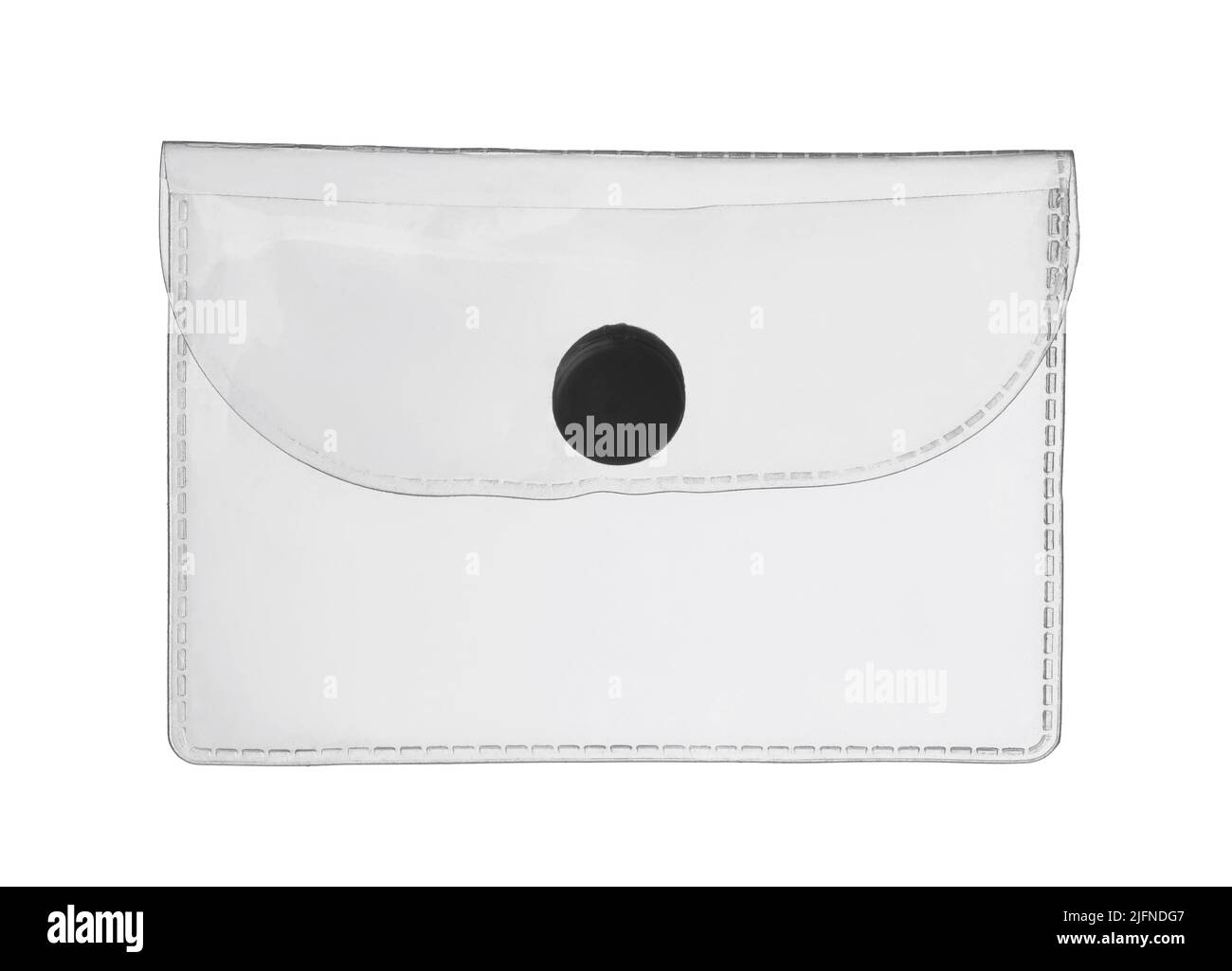 Front view of empty transparent plastic purse isolated on white Stock ...