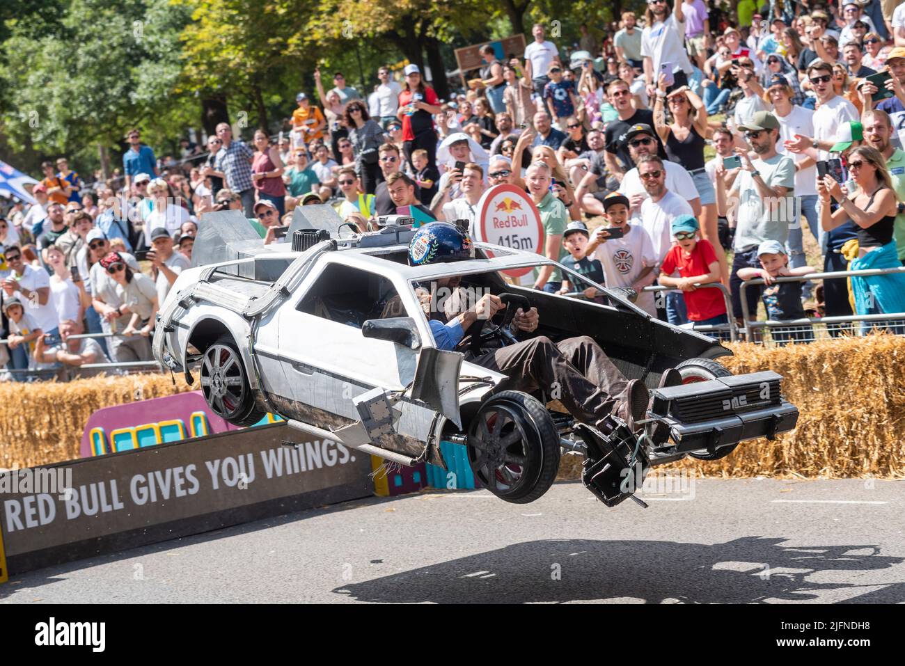 Team Soapbox Concepts kart taking the final jump at the Red Bull ...