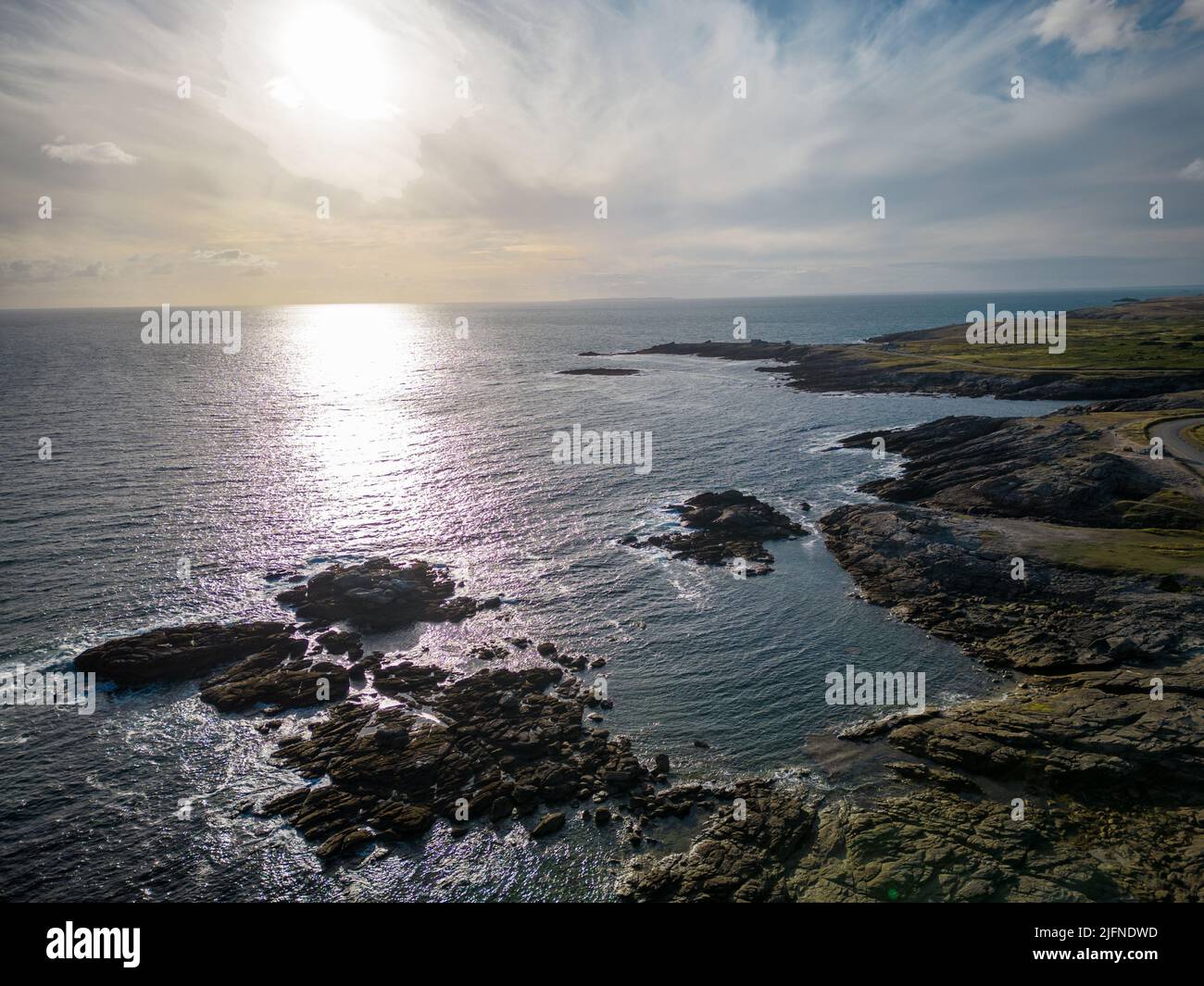 An aerial view of a cliffy seashore Stock Photo - Alamy