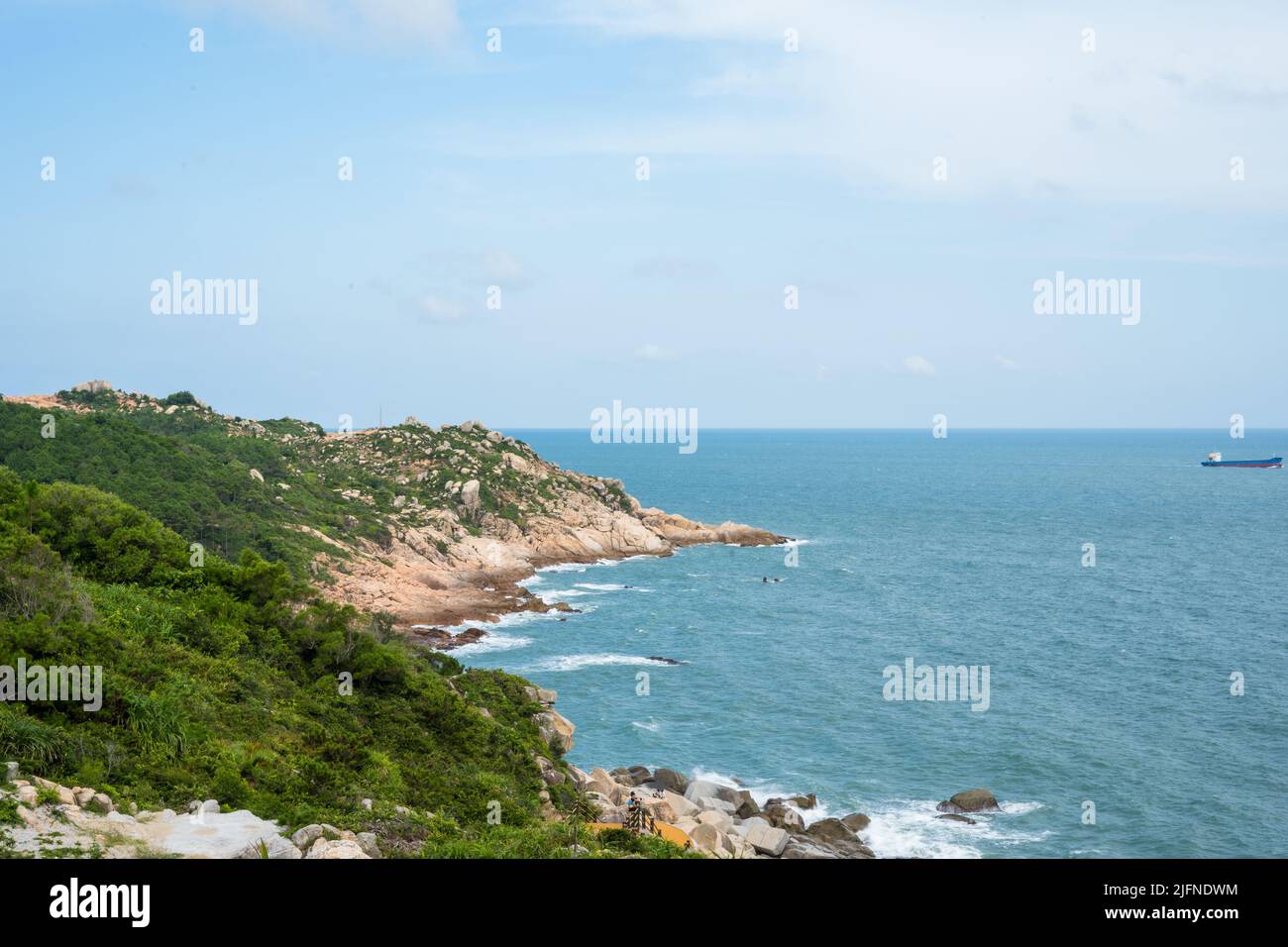 An aerial view of a cliffy seashore Stock Photo - Alamy