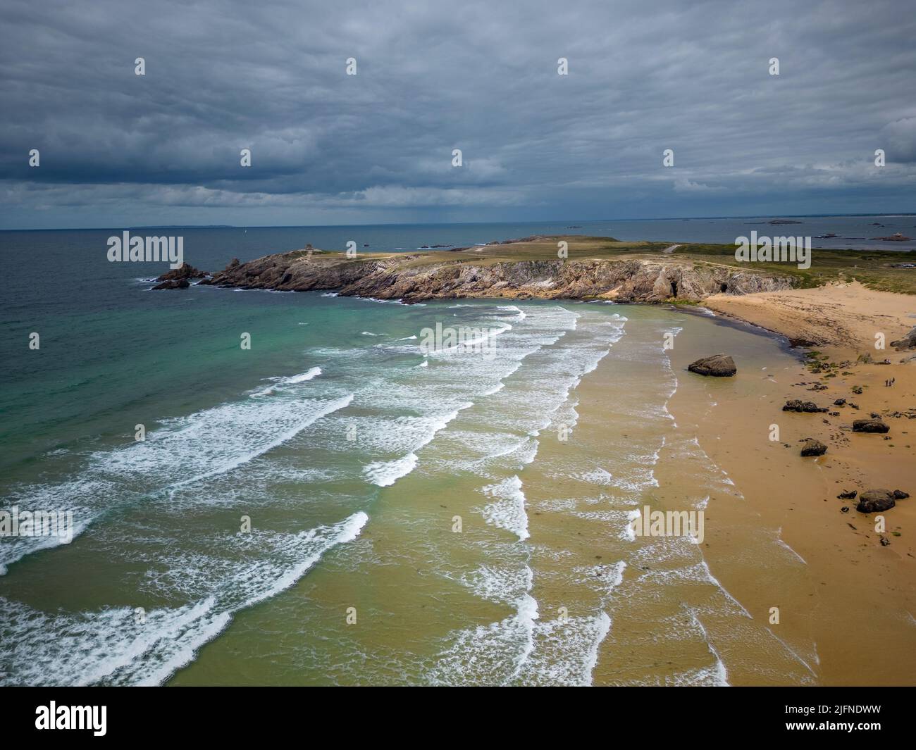 An aerial view of a cliffy seashore Stock Photo - Alamy