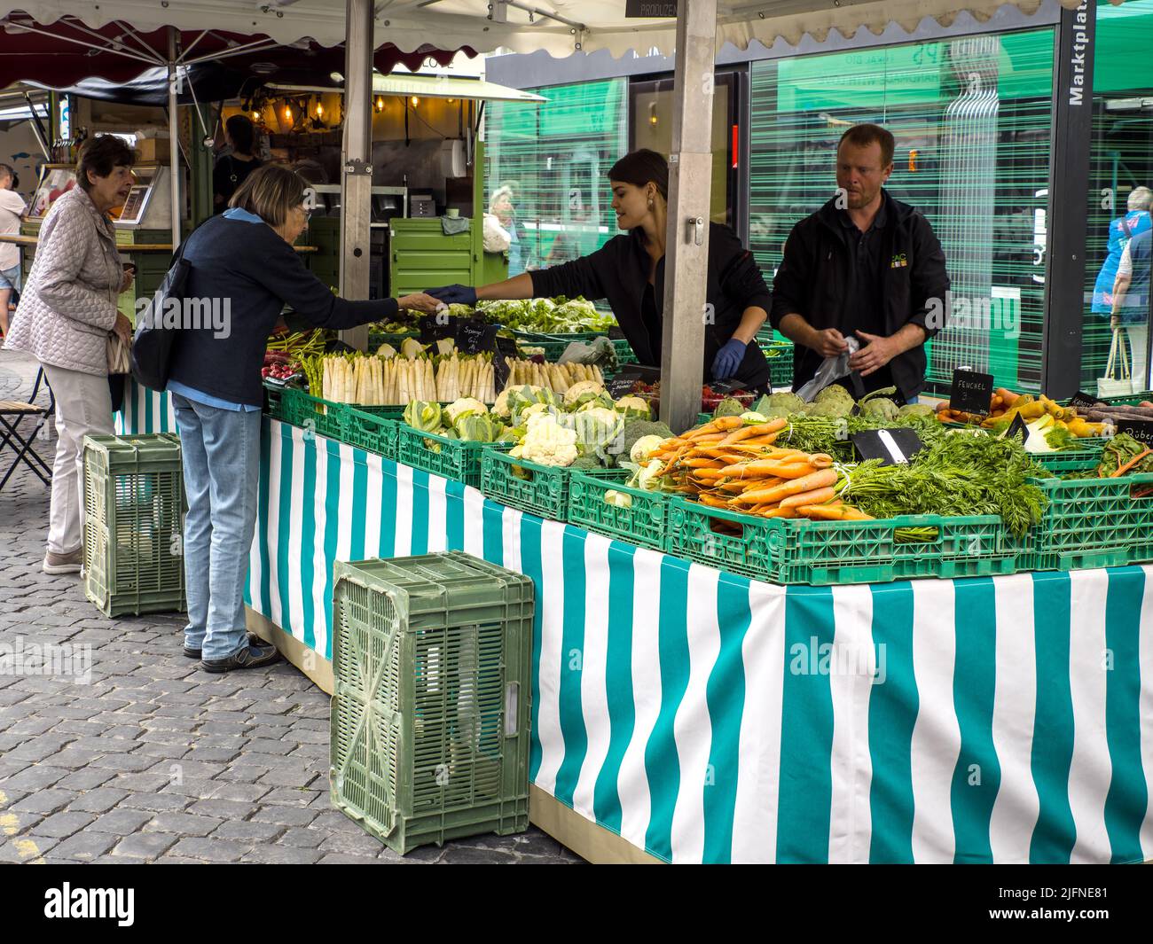 Fresh vegetables for sale in basel market hi-res stock photography and ...