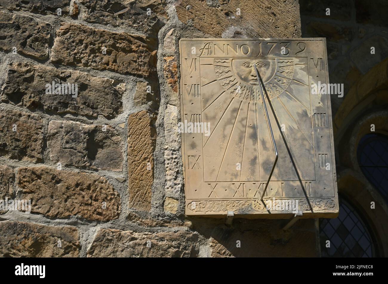Medieval sandstone sundial Stock Photo - Alamy