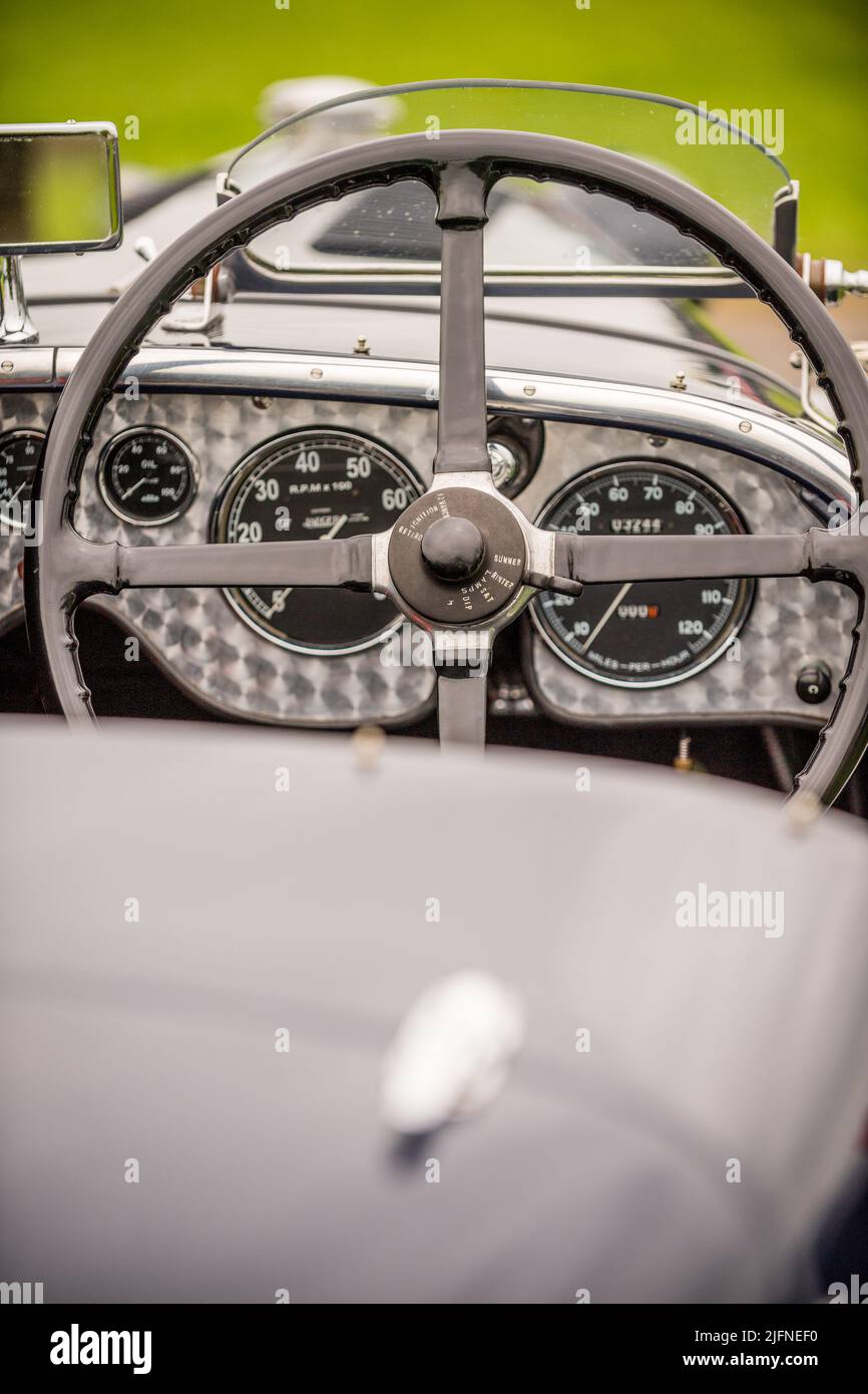 1930's Riley Racing MPH two seater sports car dashboard and steering ...