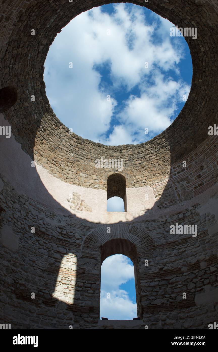 Famous landmark Vestibule in Split town, Croatia, historic circular ...