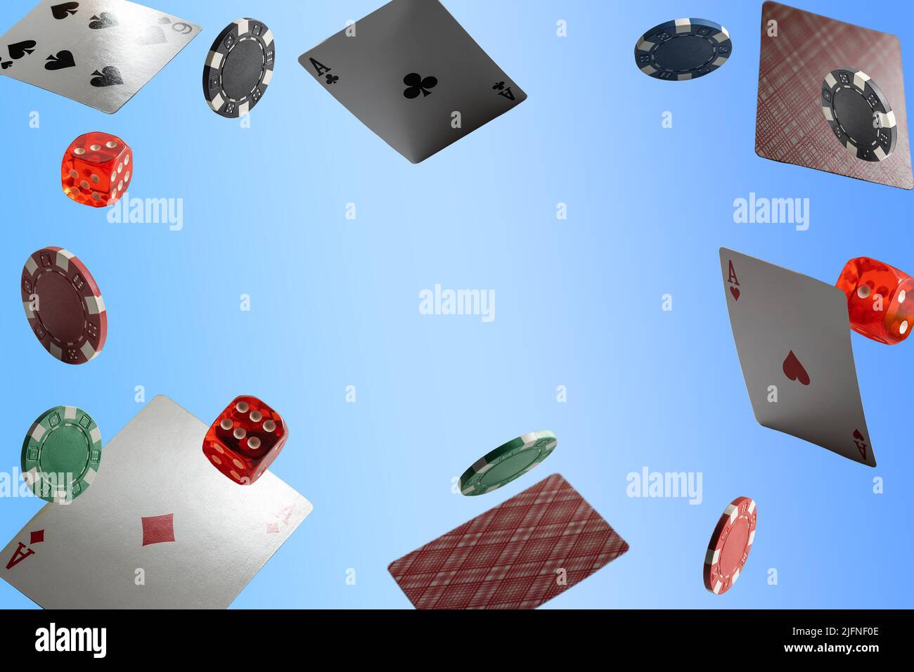 The concept of chips and cards for playing poker on the background of a ...