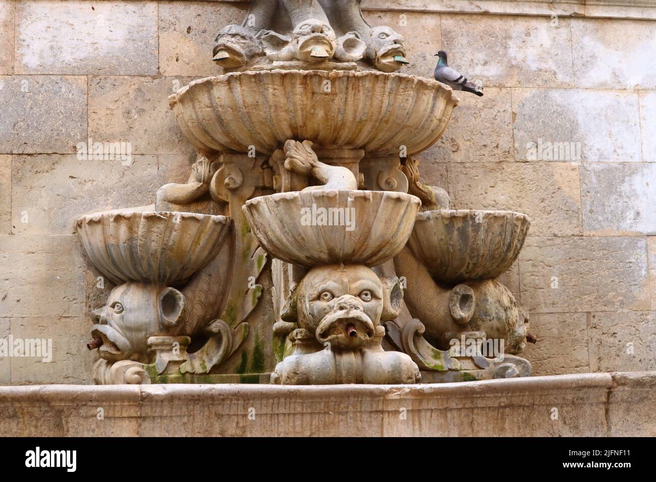 Trapani, Sicily (Italy): Fountain of Saturno, built in 1342 by the ...