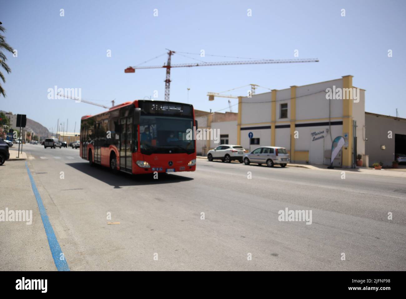 Trapani, Sicily (Italy): ATM Local Bus in downtown of Trapani Stock ...