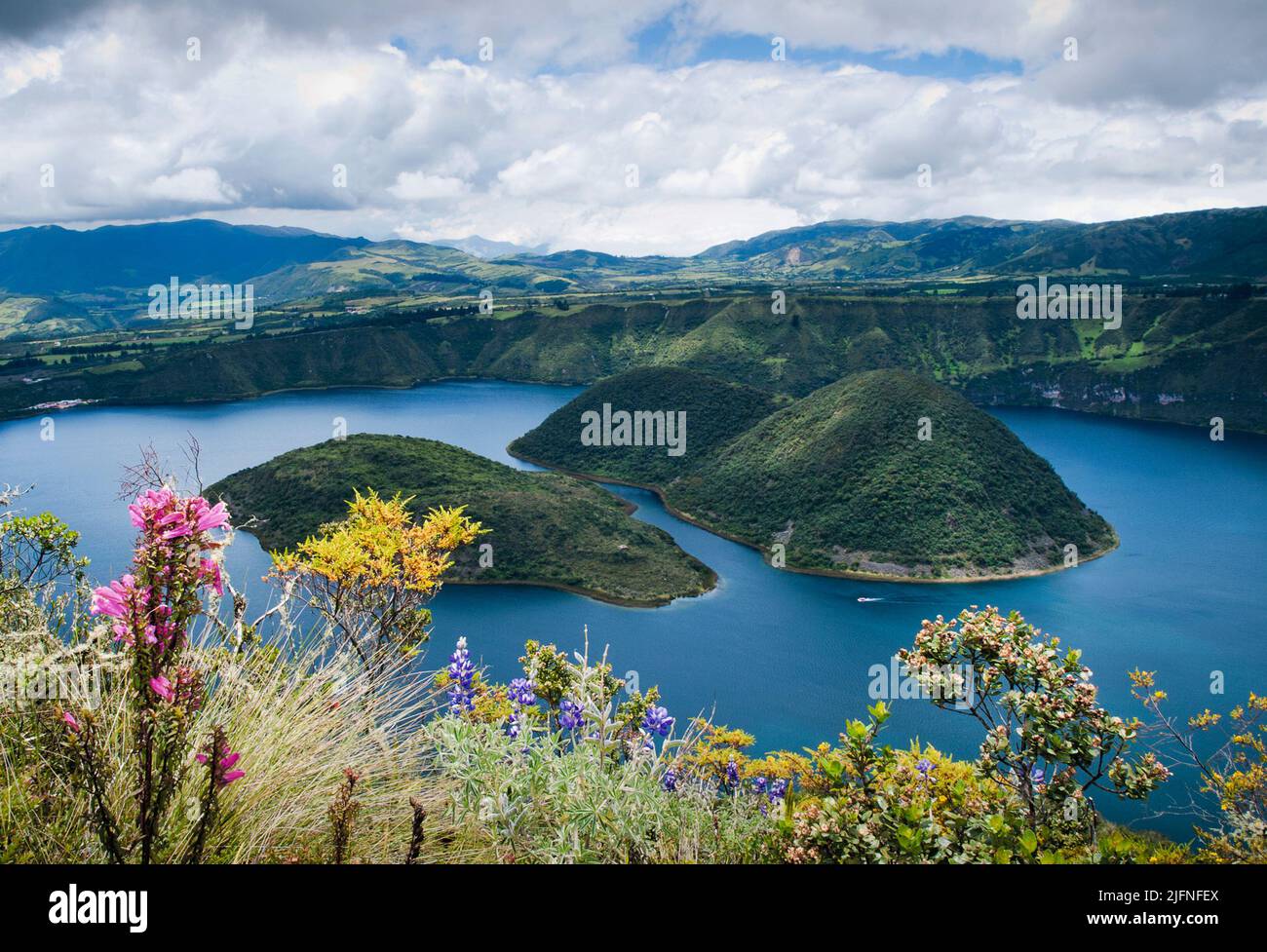Cuicocha lagoon crater lake near Otavalo, Imbabura Province, Ecuador ...