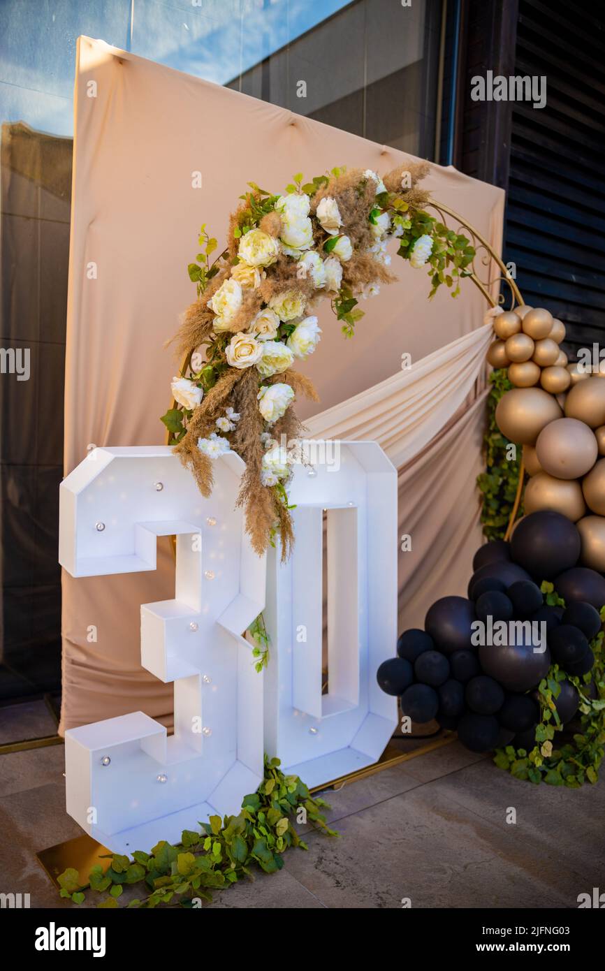 Happy birthday card template balloons hi-res stock photography and ...