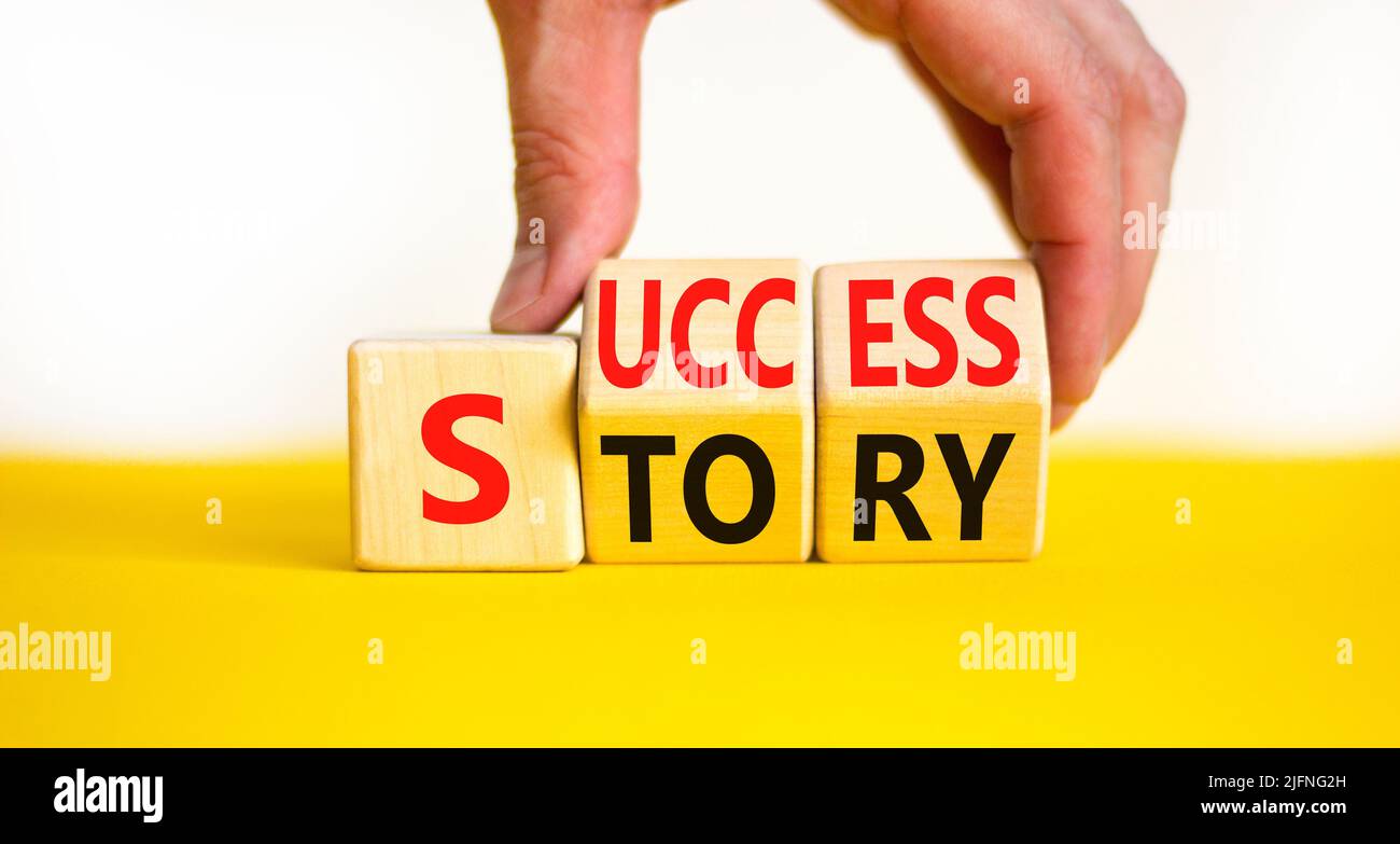 Success story symbol. Concept words Success story on wooden cubes ...