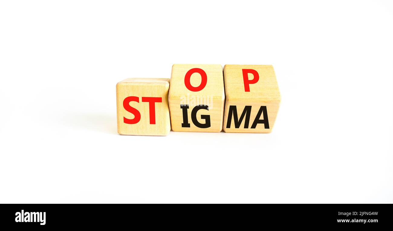 Stop stigma symbol. Concept words Stop stigma on wooden cubes ...