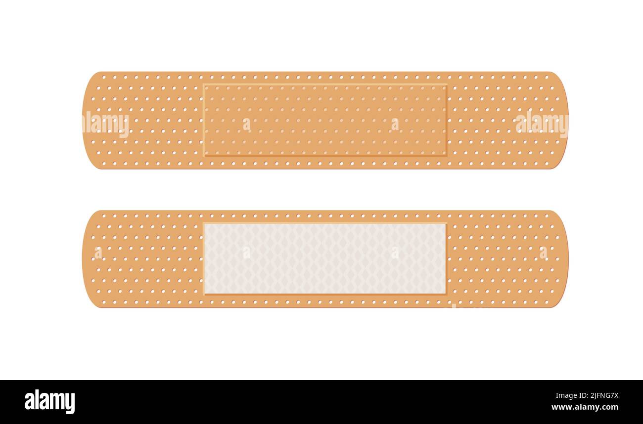 Medical plaster. Medical plasters isolated on white background, wound plasterer or bandaged ...