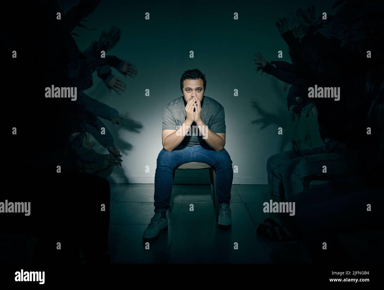 One mixed race male suffering mental illness in asylum. Caucasian ...