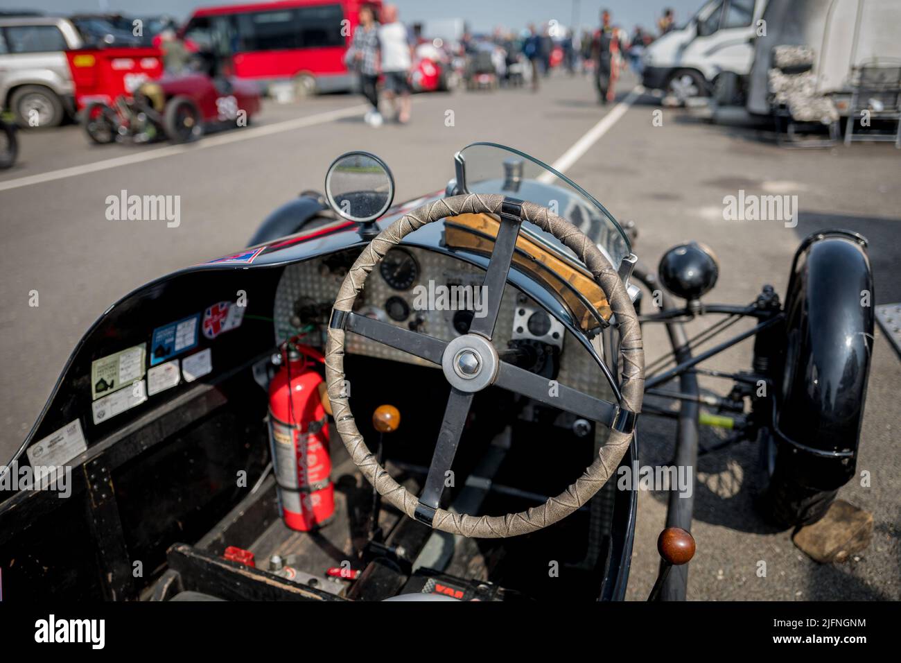 Drivers cockpit of a three wheeled pre war 1929 Morgan Super Aero Stock ...
