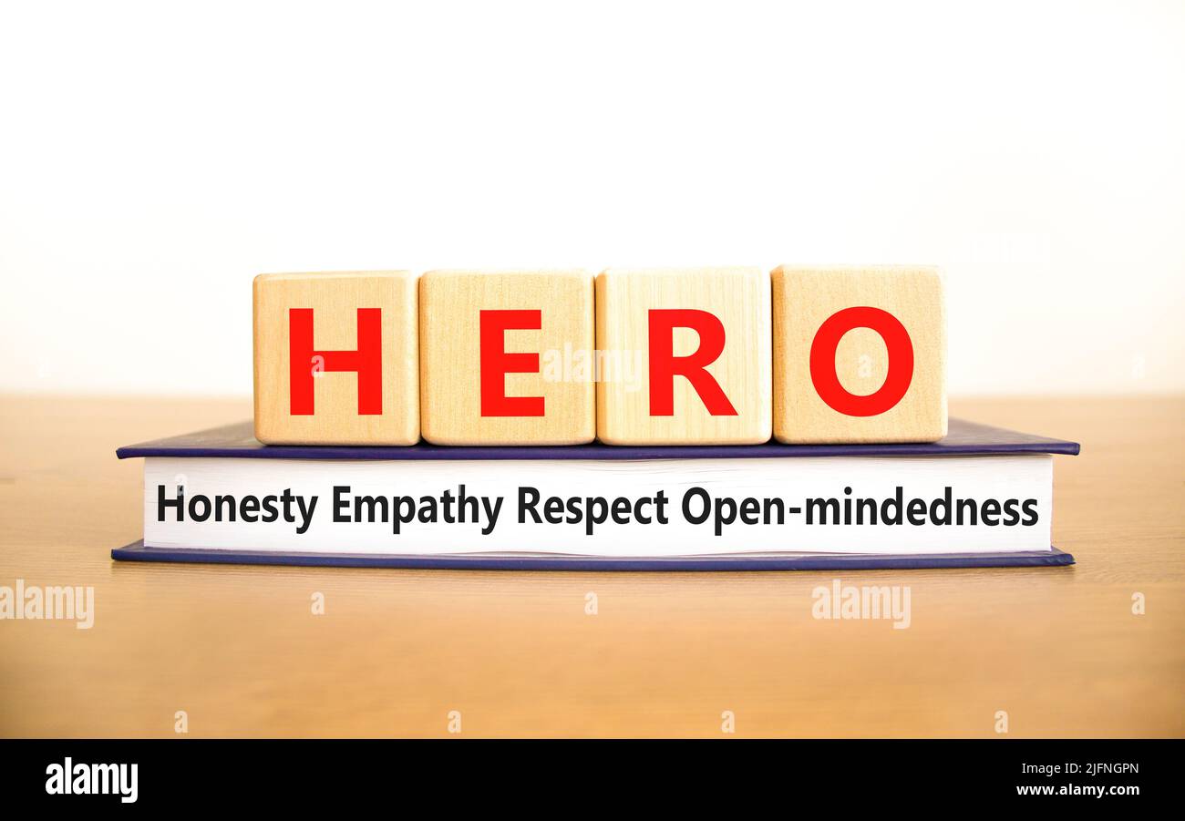 HERO honesty empathy respect oneness symbol. Concept words HERO honesty ...