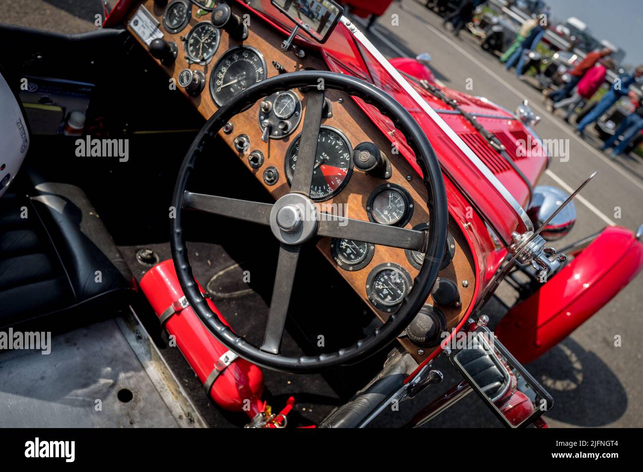 Frazer Nash Ulster 100 drivers cockpit with steering wheel and ...