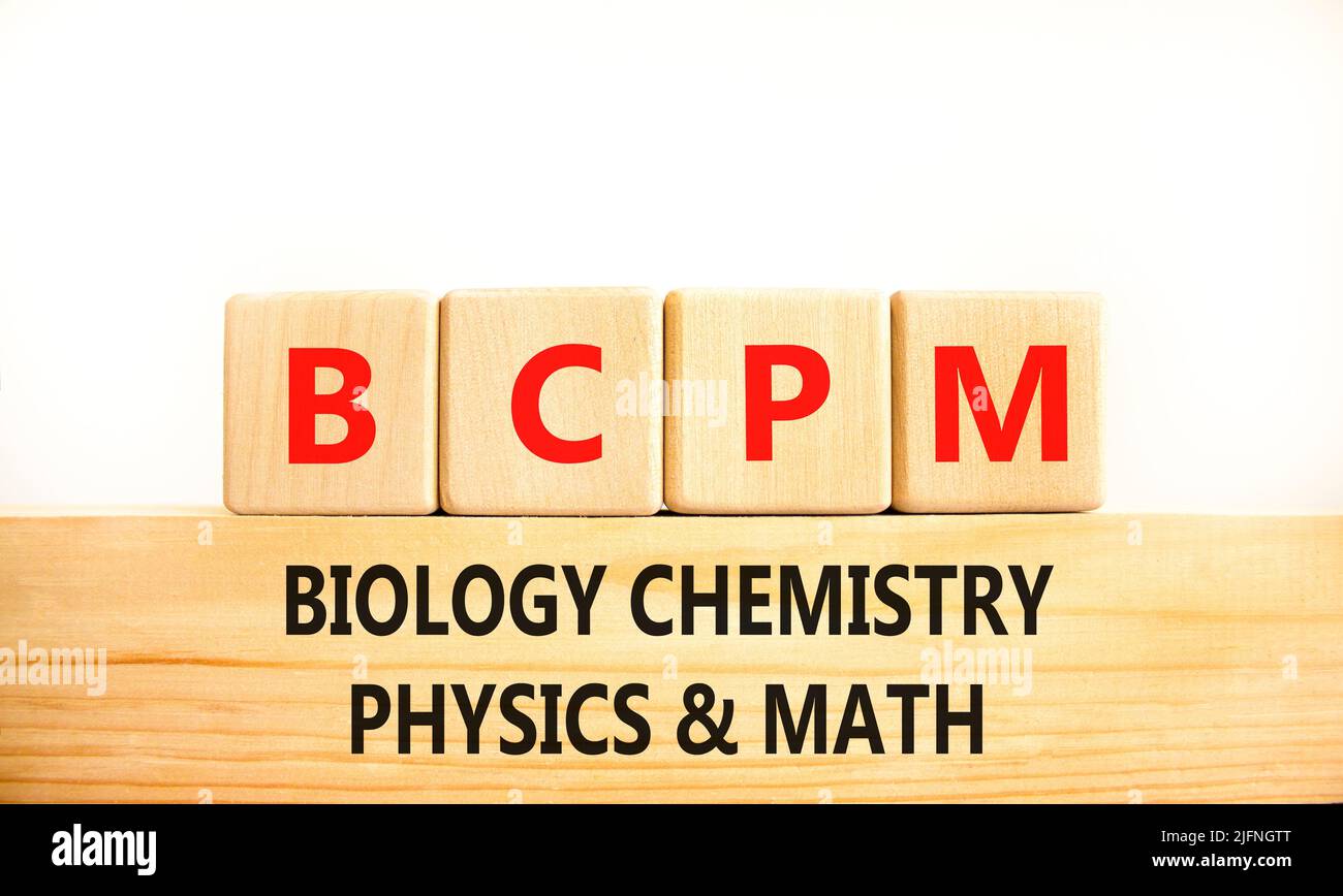 BCPM biology chemistry physics math symbol. Concept words BCPM biology chemistry physics math on ...