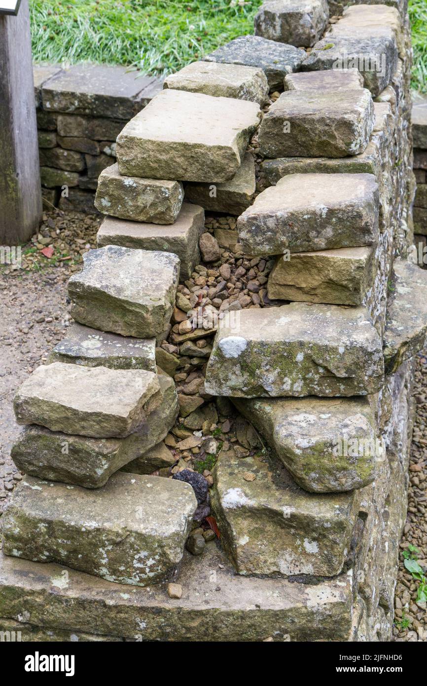 Example of the inside design of a dry stone wall, part of a dry stone ...