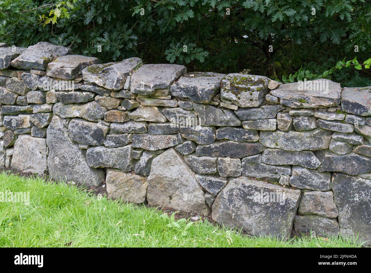 Example of a boulder wall, made with uneven blocks of carboniferous ...