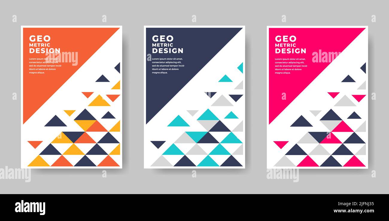 Set of book cover brochure designs in geometric style. Vector ...