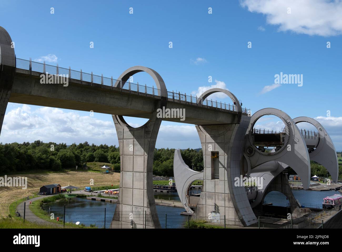 The Falkirk Wheel is a rotating boat lift in Tamfourhill, Falkirk, in ...