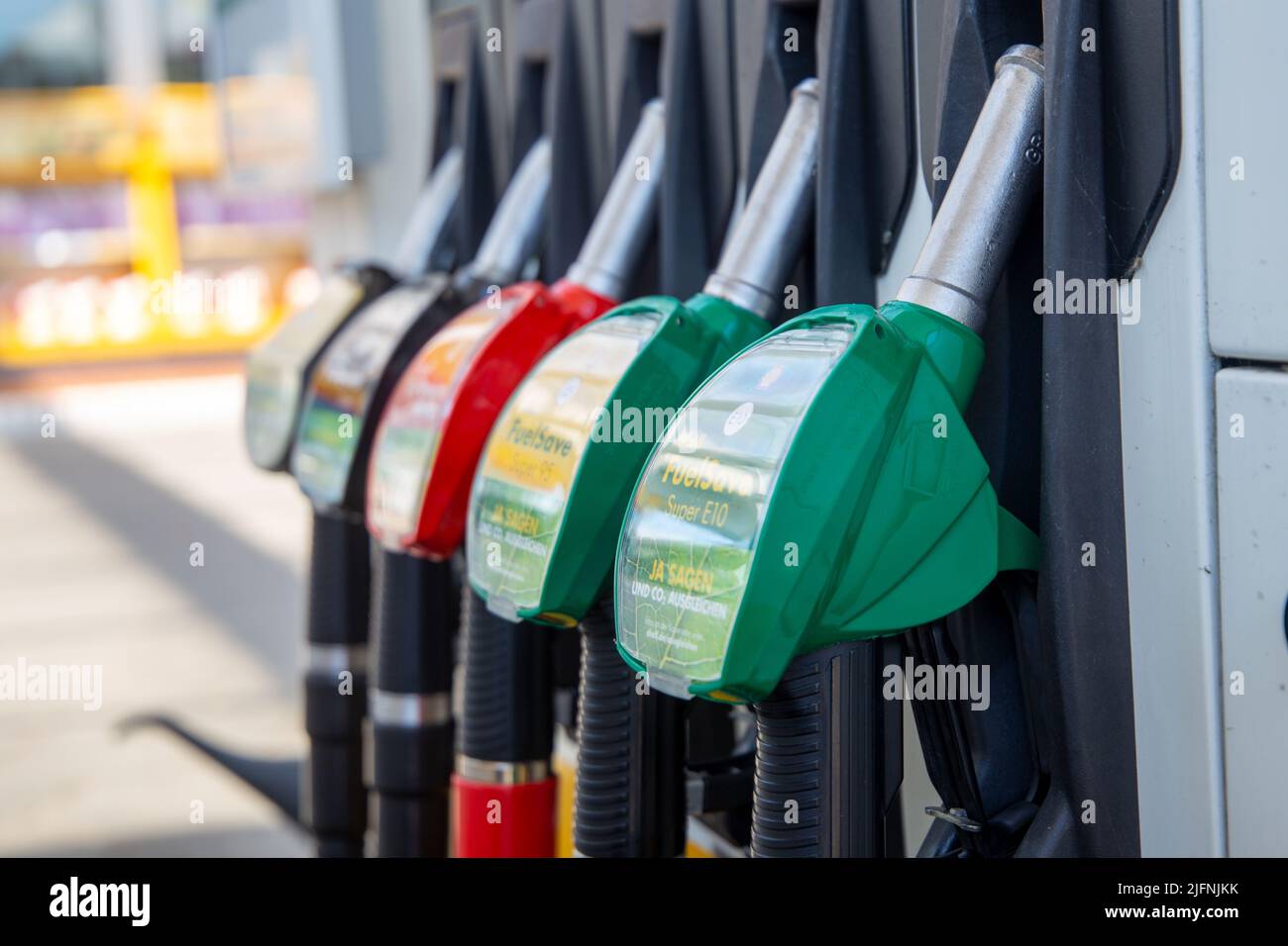Petrol pump of a Shell petrol station, Germany Stock Photo - Alamy