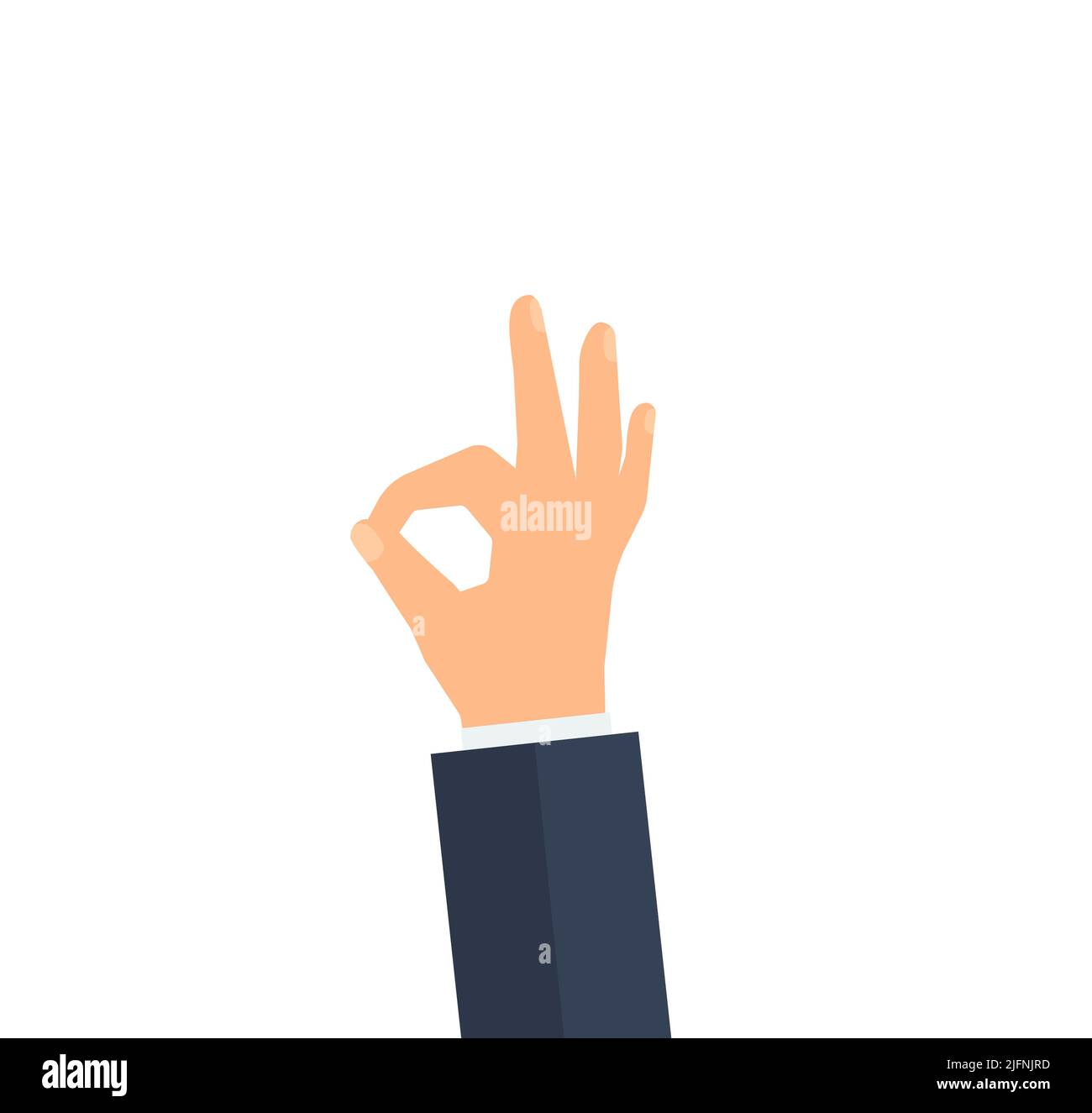 Ok hand sign. Positive like and OK gesture, expressing satisfaction ...
