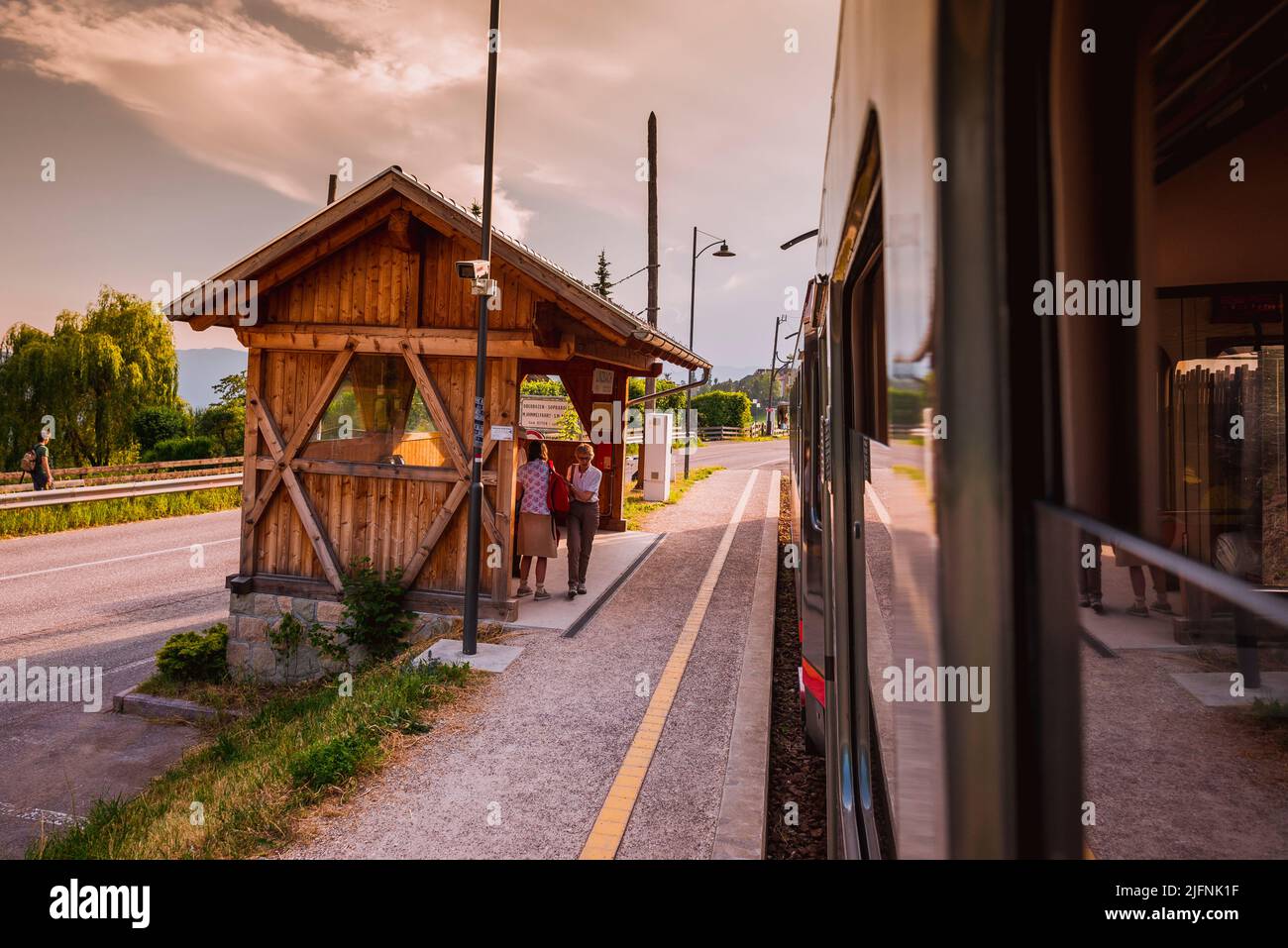 Linzbach station. The Ritten Railway is an electric light railway which ...