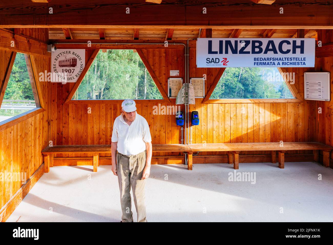 Linzbach station. The Ritten Railway is an electric light railway which ...