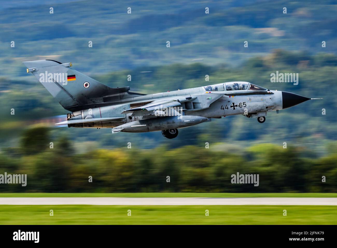 Sliac, Slovakia - September 2, 2018: Military fighter jet plane at air ...