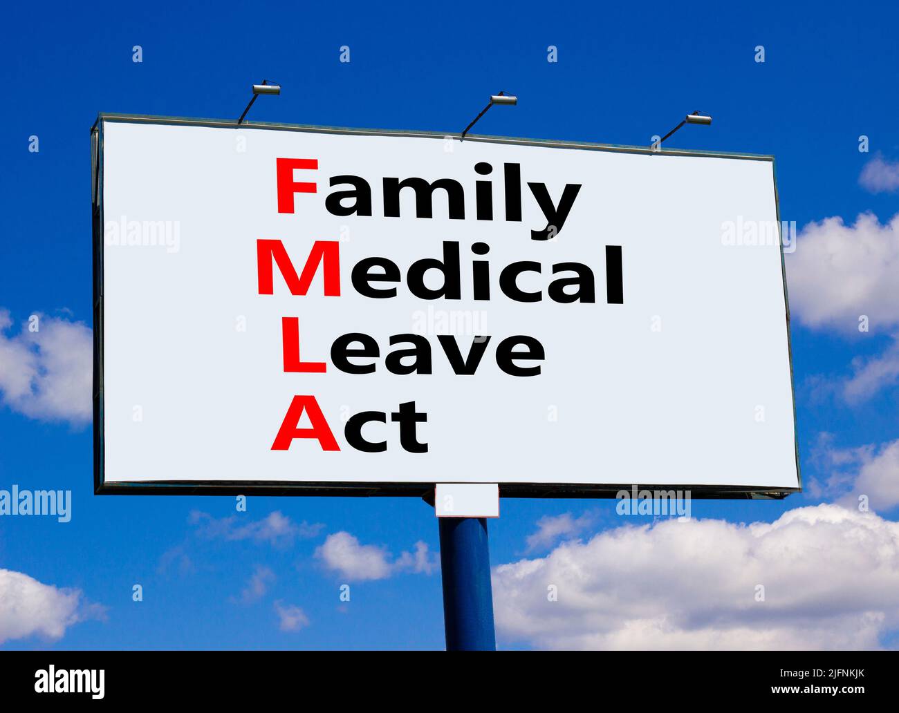 FMLA family medical leave act symbol. Concept words FMLA family medical ...