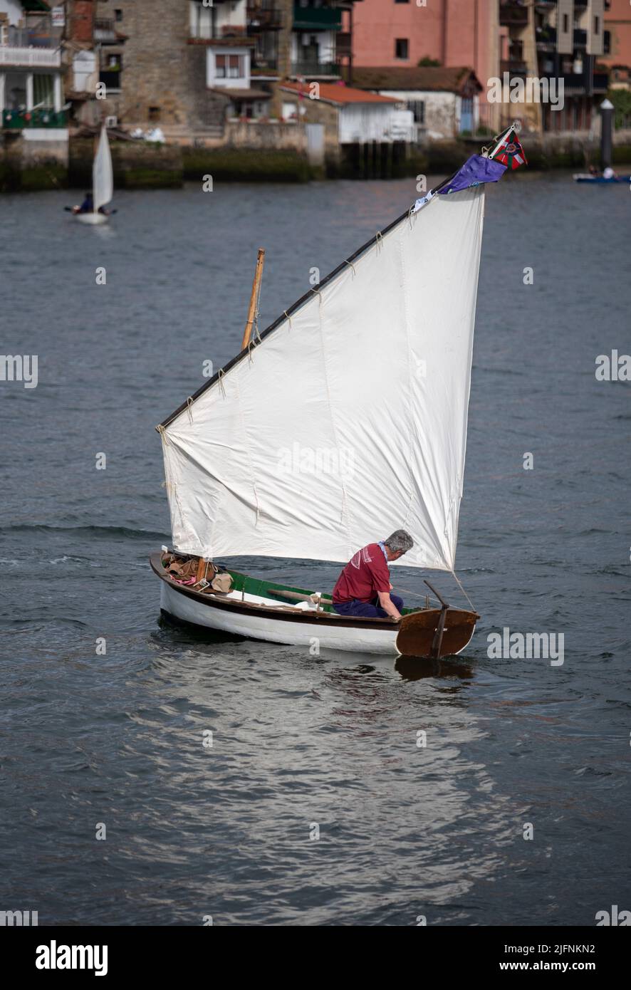 small sailing boat in the port Stock Photo - Alamy