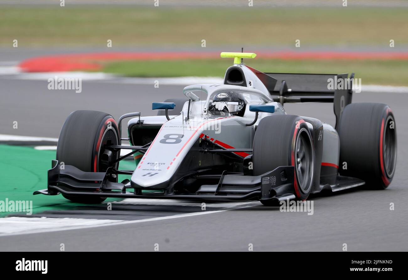 Hitech Grand Prix’s Juri Vips during F2 qualifying ahead of the British ...