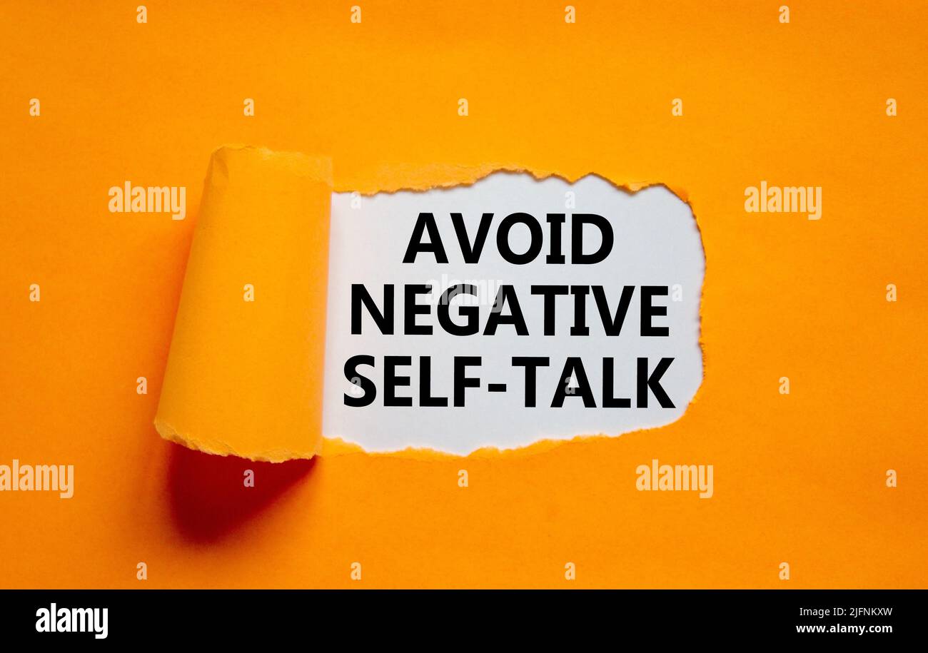 Avoid negative self-talk symbol. Concept words Avoid negative self-talk ...