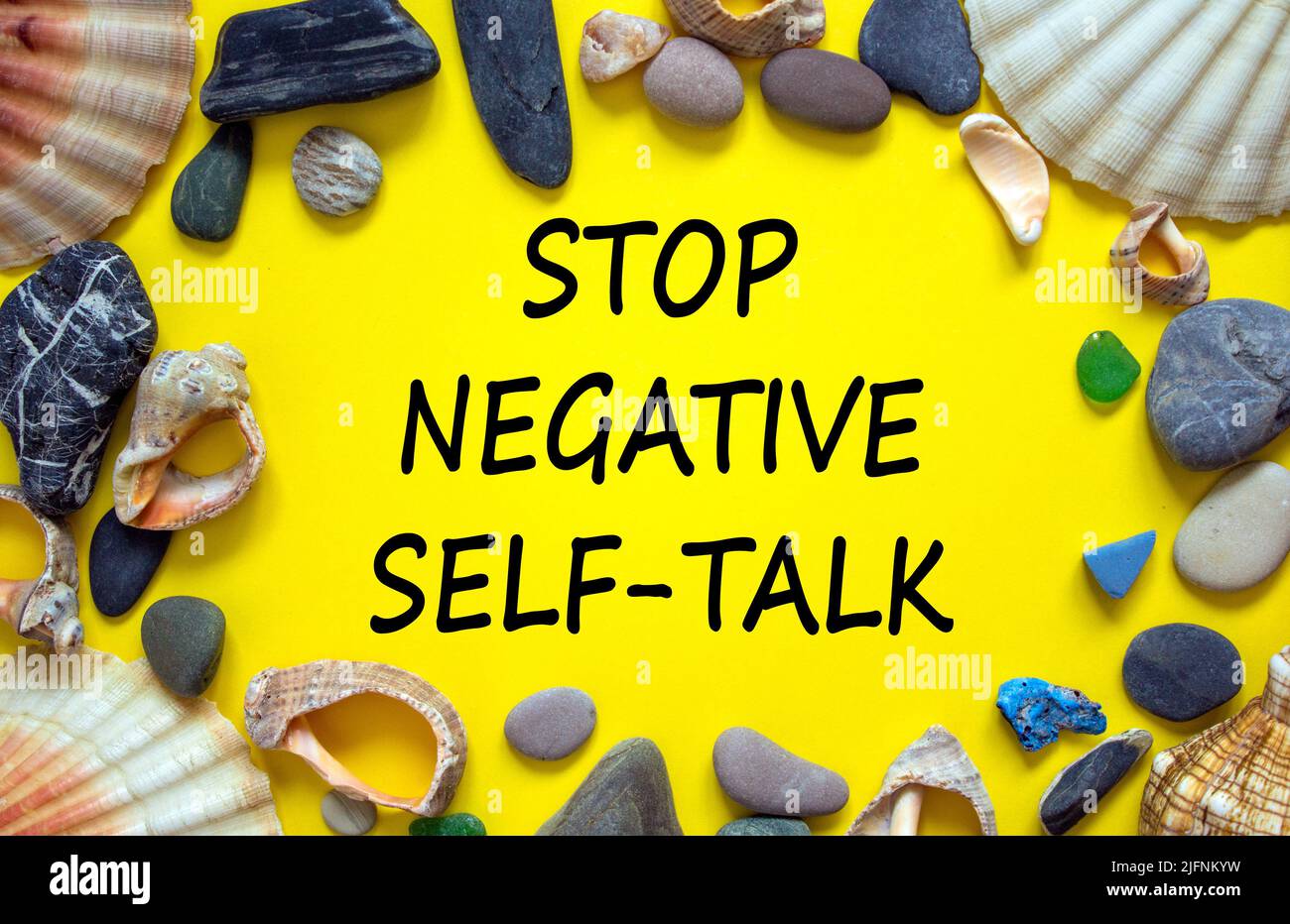 Stop negative self-talk symbol. Concept words Stop negative self-talk ...