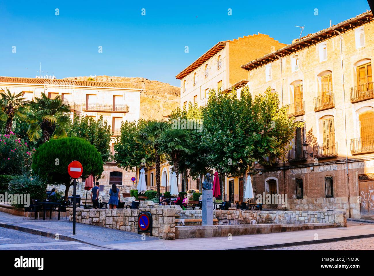 Plaza de Santiago, next to Calle Mayor - Main Street. Daroca, Zaragoza ...