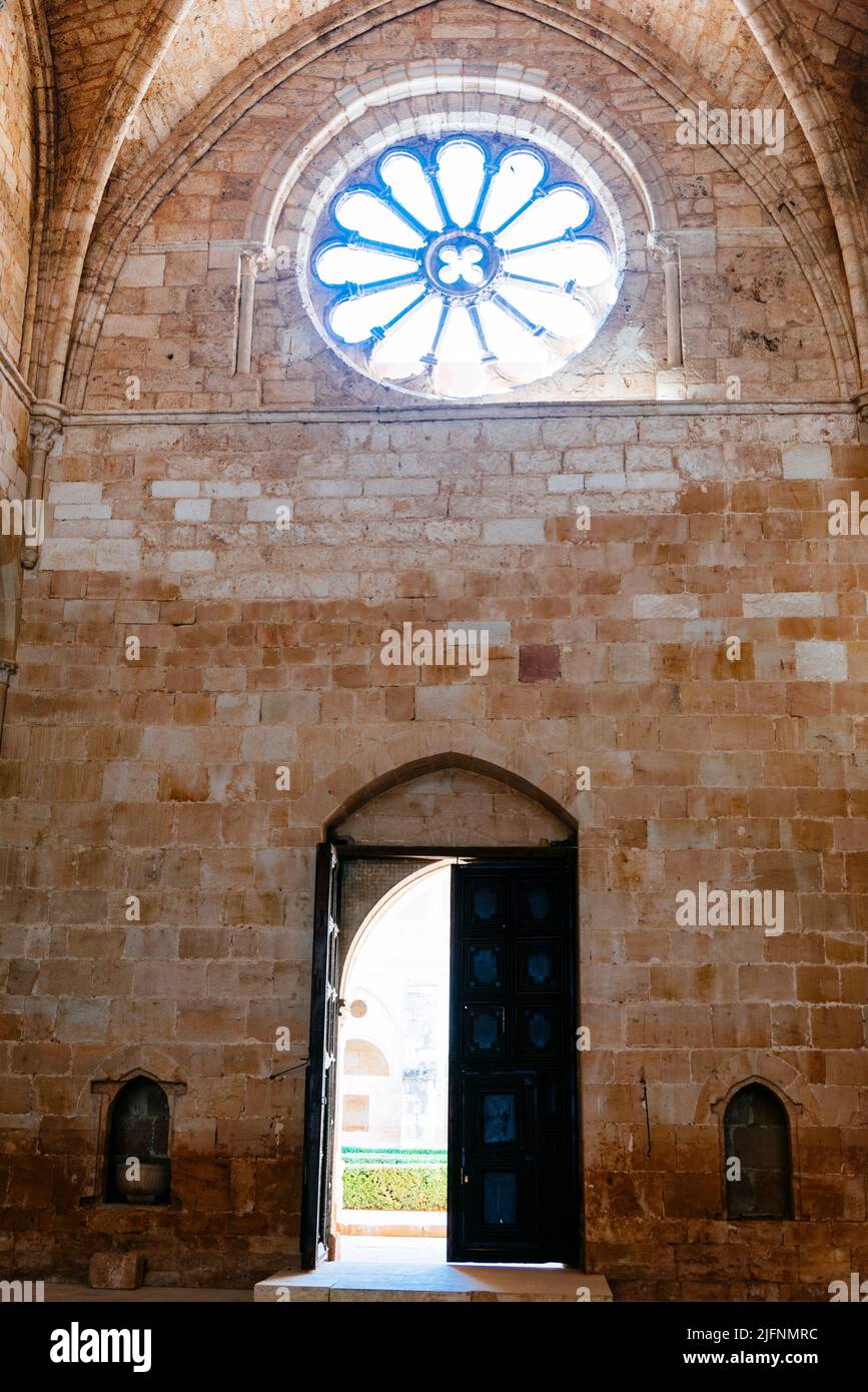 Facade of the refectory, from the 12th century, which has a pediment ...