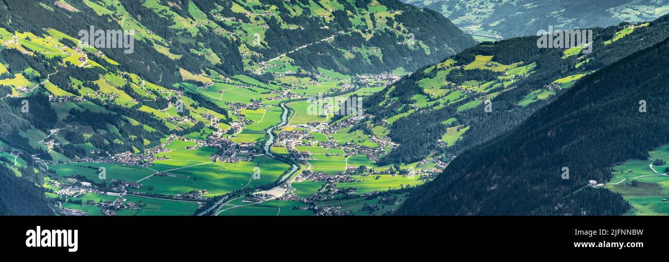 Zillertal valley view from Ahorn Stock Photo - Alamy