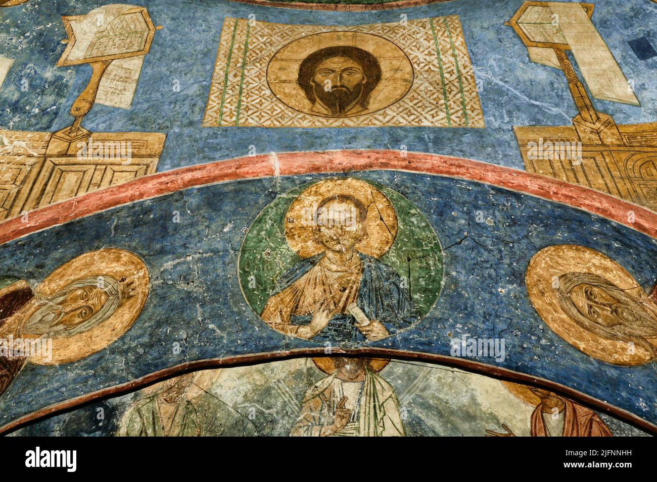 The Beautiful and rare frescoes in the Mirozhsky Monastery in Pskov the ...