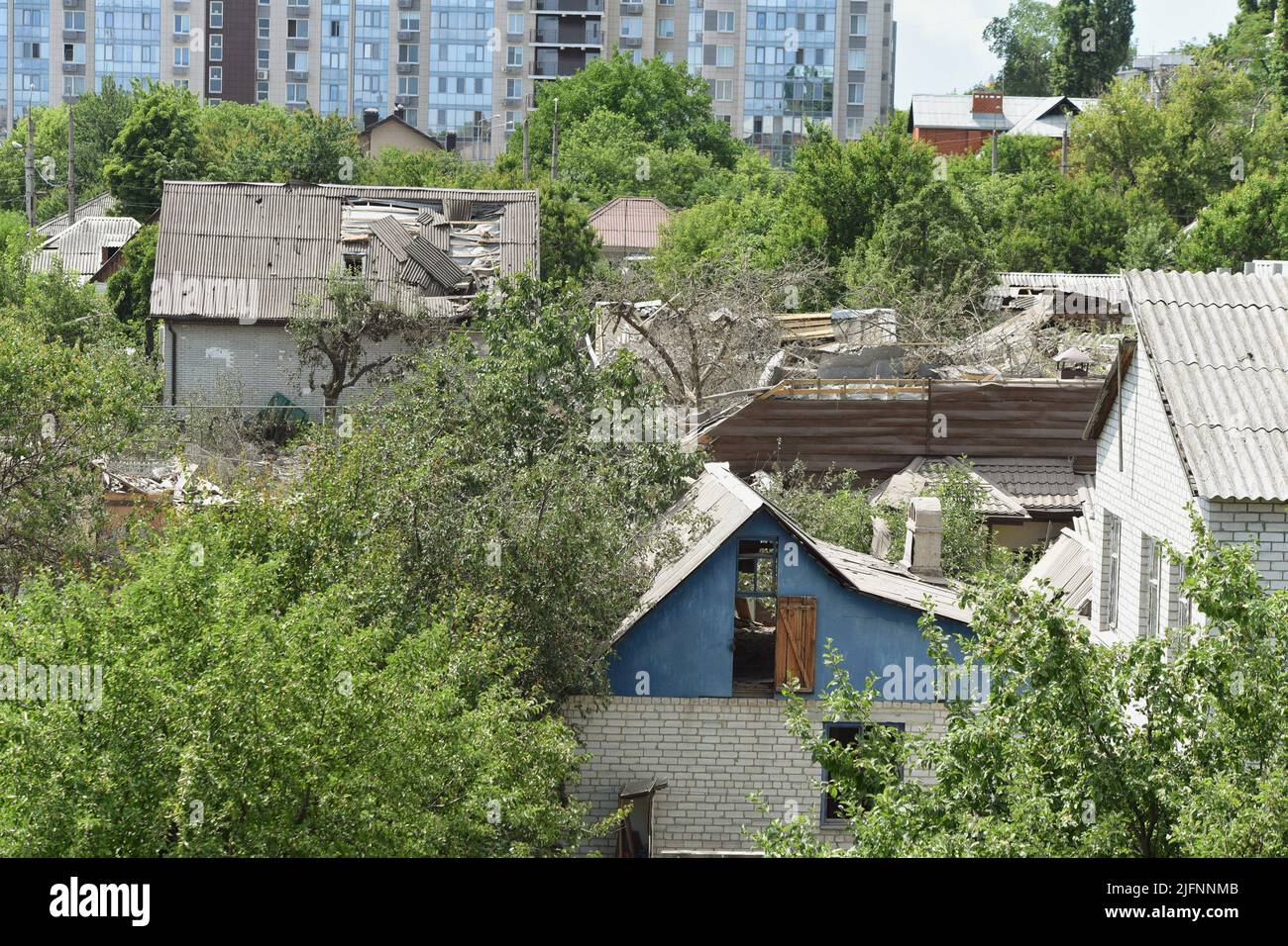 The situation in Belgorod. Partially destroyed residential apartment ...