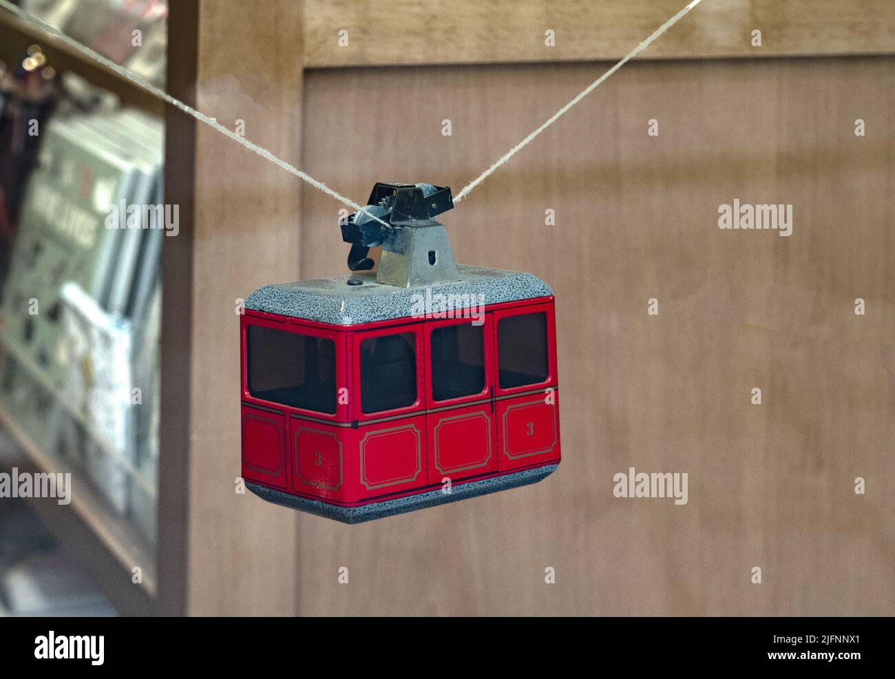 Small retro red Cable Car, vintage toy from 60s Stock Photo - Alamy