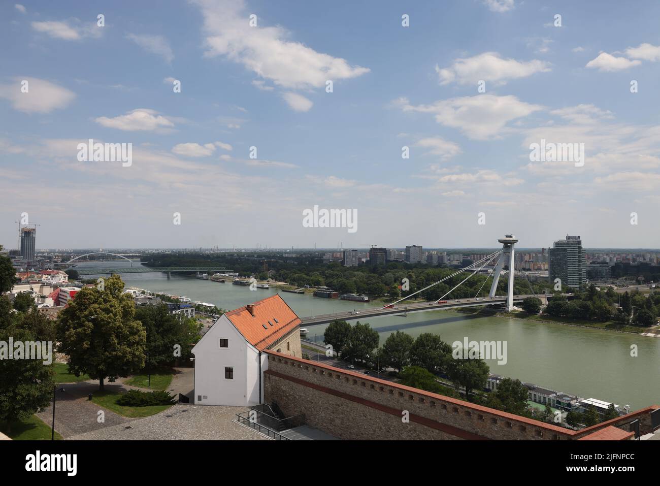 View on the Bridge of the Slovak National Uprising, Most Slovenského ...