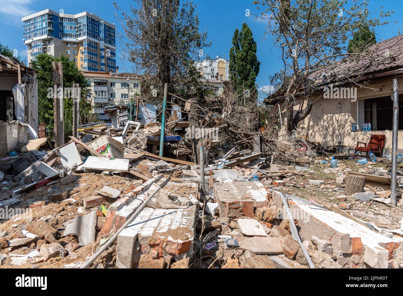 The situation in Belgorod. Partially destroyed residential apartment ...