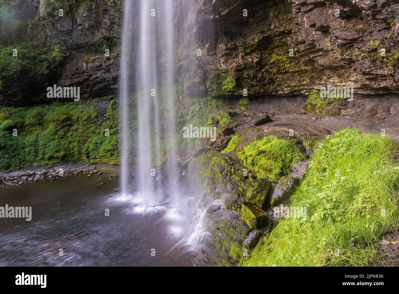 Henrhyd Falls Waterfall in Brecon Beacons National Park, Wales, UK ...