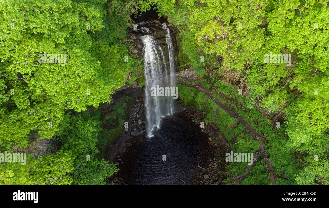 Henrhyd Falls Waterfall in Brecon Beacons National Park, Wales, UK ...