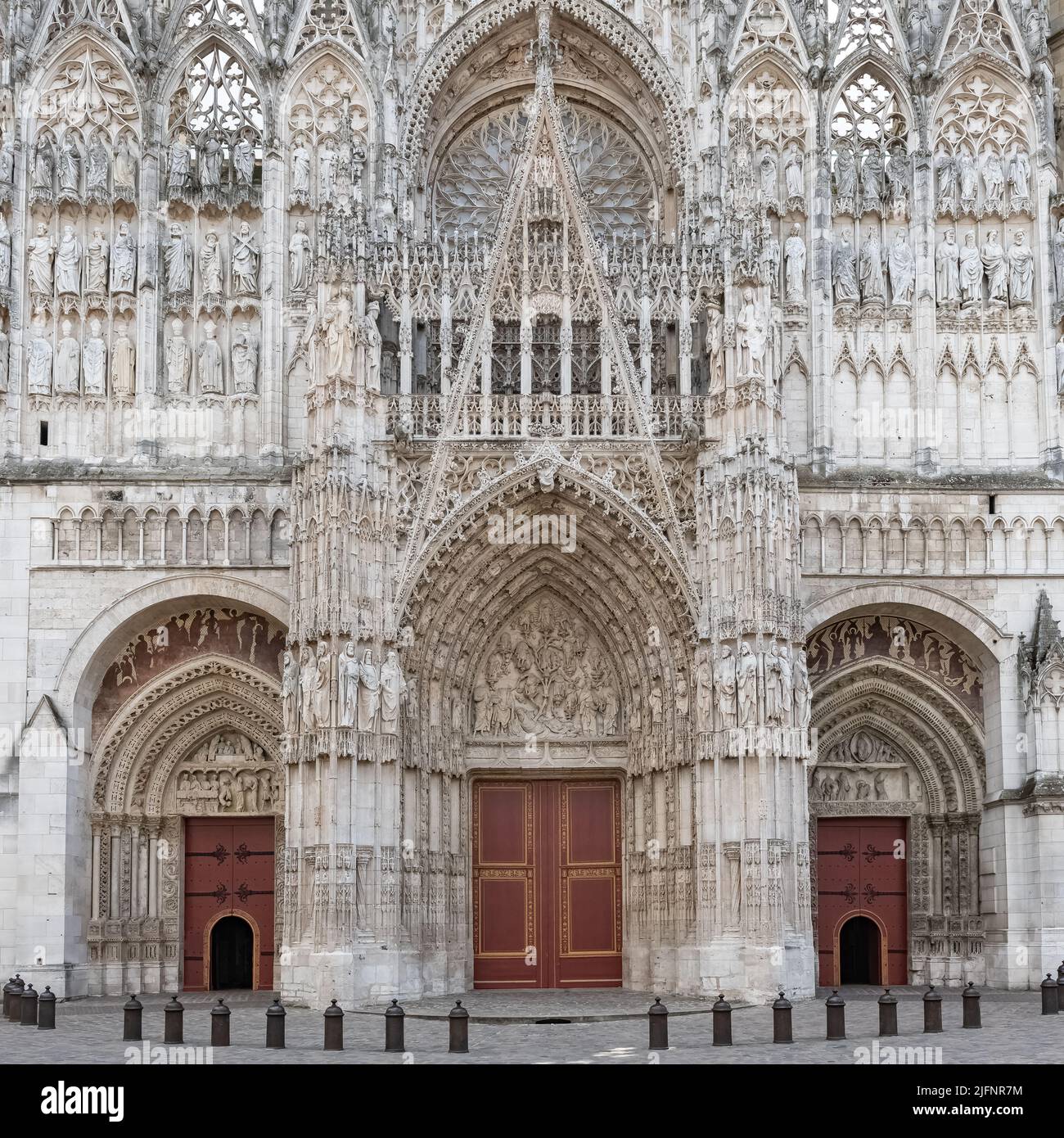 Rouen, historical city in France, the cathedral Notre-Dame in the ...