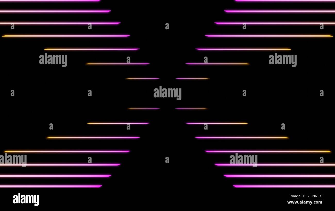 Cross of moving neon stripes. Design. Neon animation with retro stripes ...