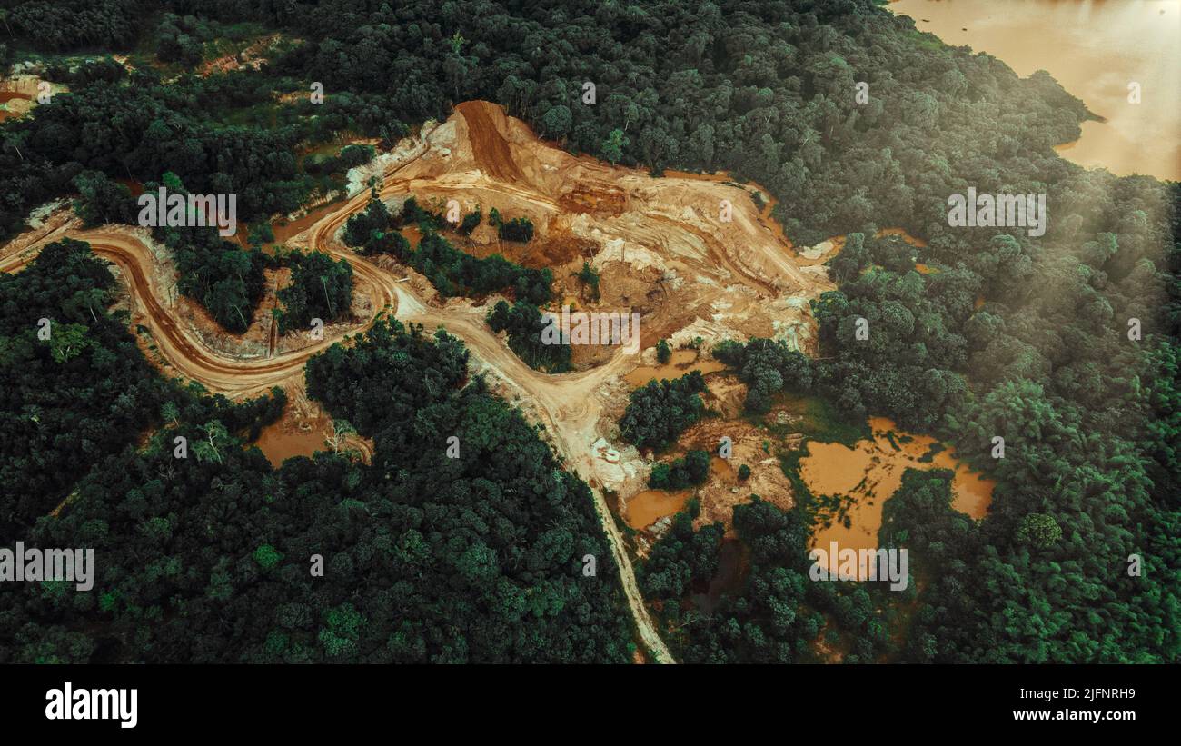 An aerial view of the Amazon rainforests deforestation Stock Photo - Alamy